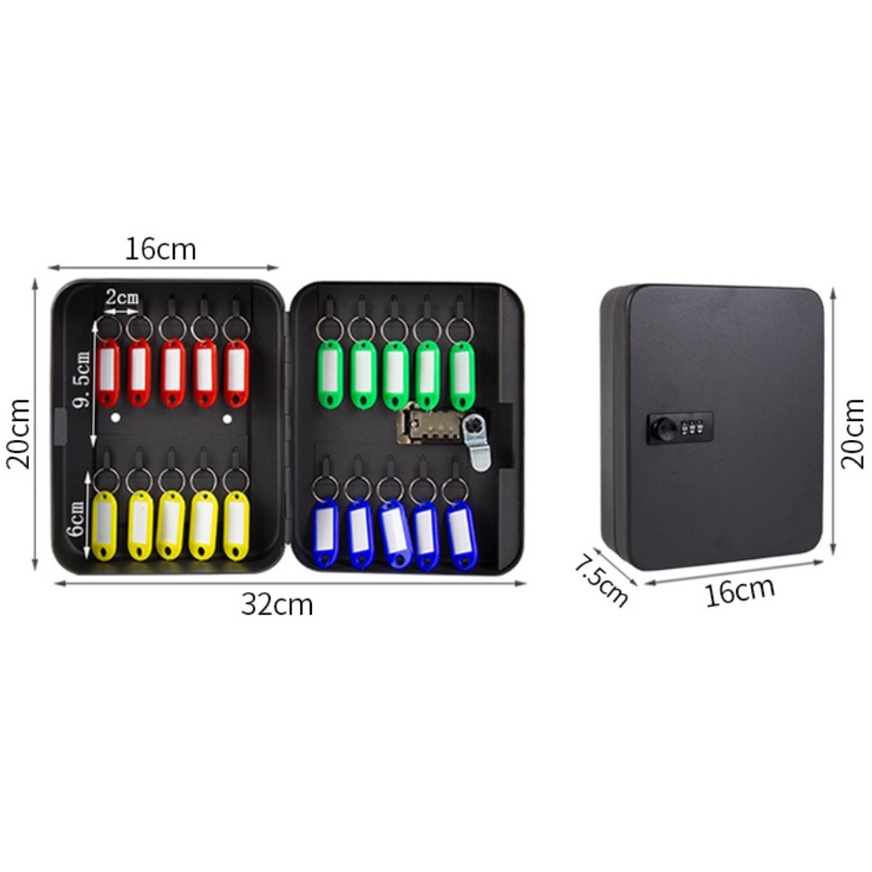 [Ready Stock] TOPFINE 6 / 20 Key Slots Keys Box Password Lock Metal ...