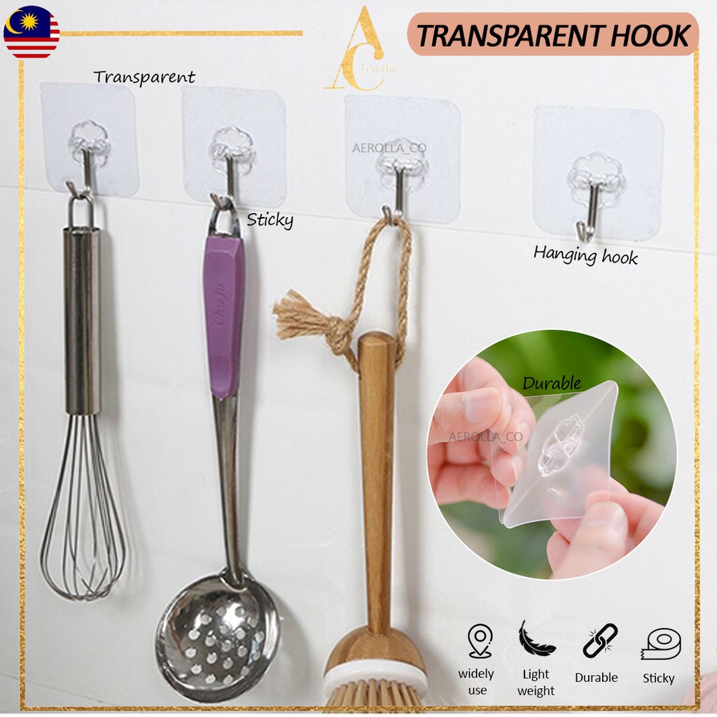 [NEW] Magic Wall Hooks Transparent Strong Adhesive Hook Nail Free ...