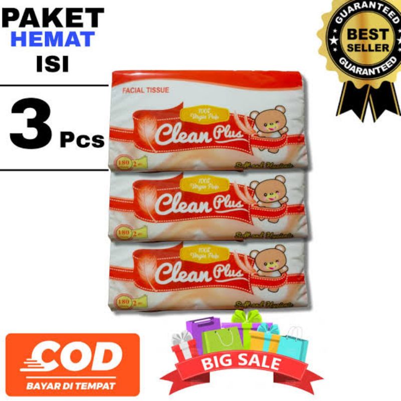 Contents 3 PACKS Facial Tissue/Facial Tissue 180 sheets2ply/Clean Plus ...