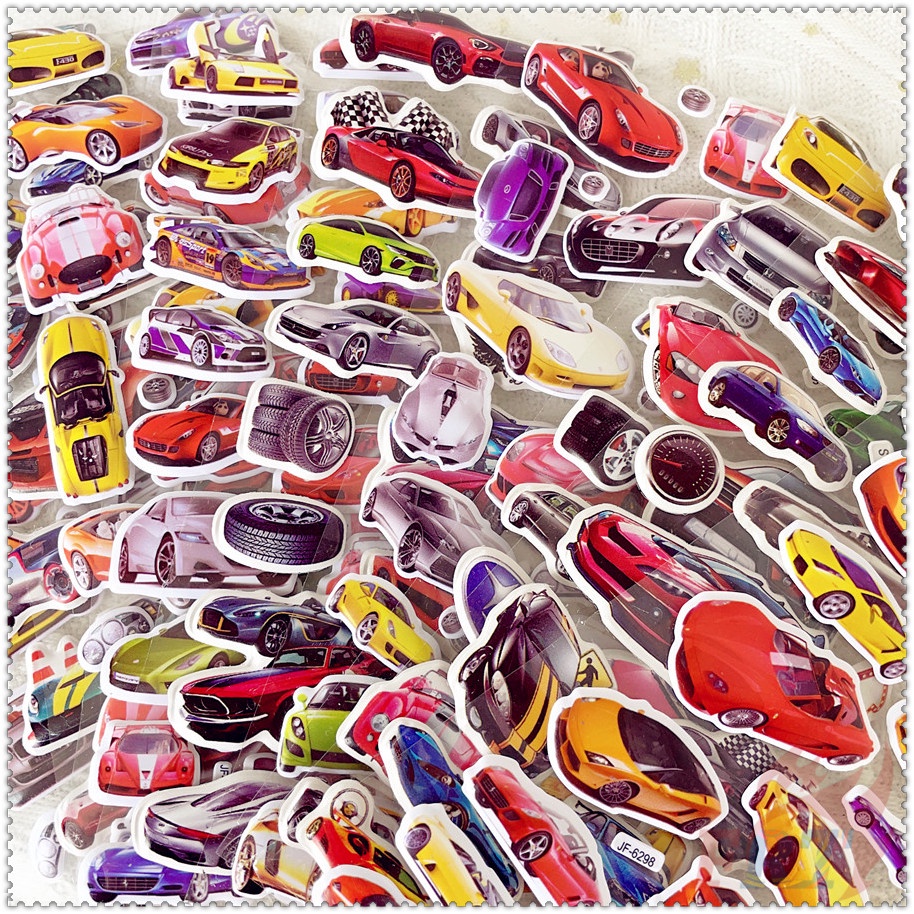 5Sheets Cars Q-1 DIY Rewards Sticker 3D Puffy Bubble Stickers Waterpoof ...