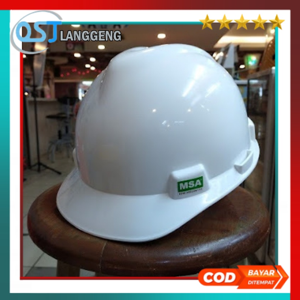 PUTIH White Msa V-gard Safety Helmet / Original Msa Vgard Safety Helmet ...