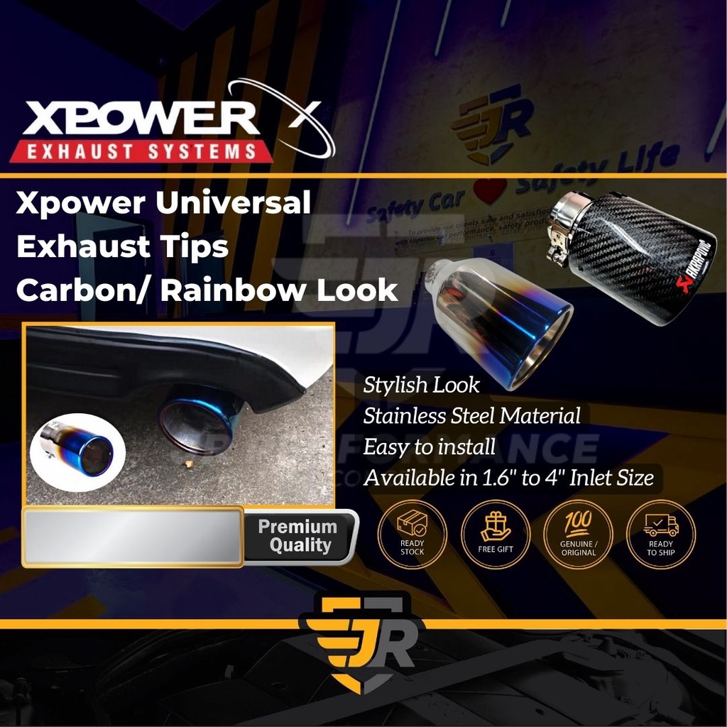 Xpower Universal Exhaust Tips 1.6Inch To 4Inch Carbon Without Led ...