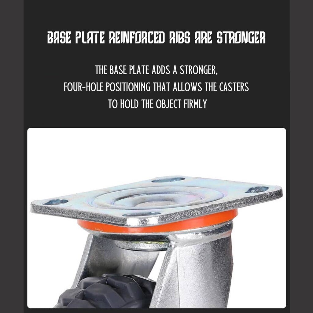 6 Inch 600kg Swivel Rigid Rubber Caster Wheel Heavy Duty Caster Wheel ...