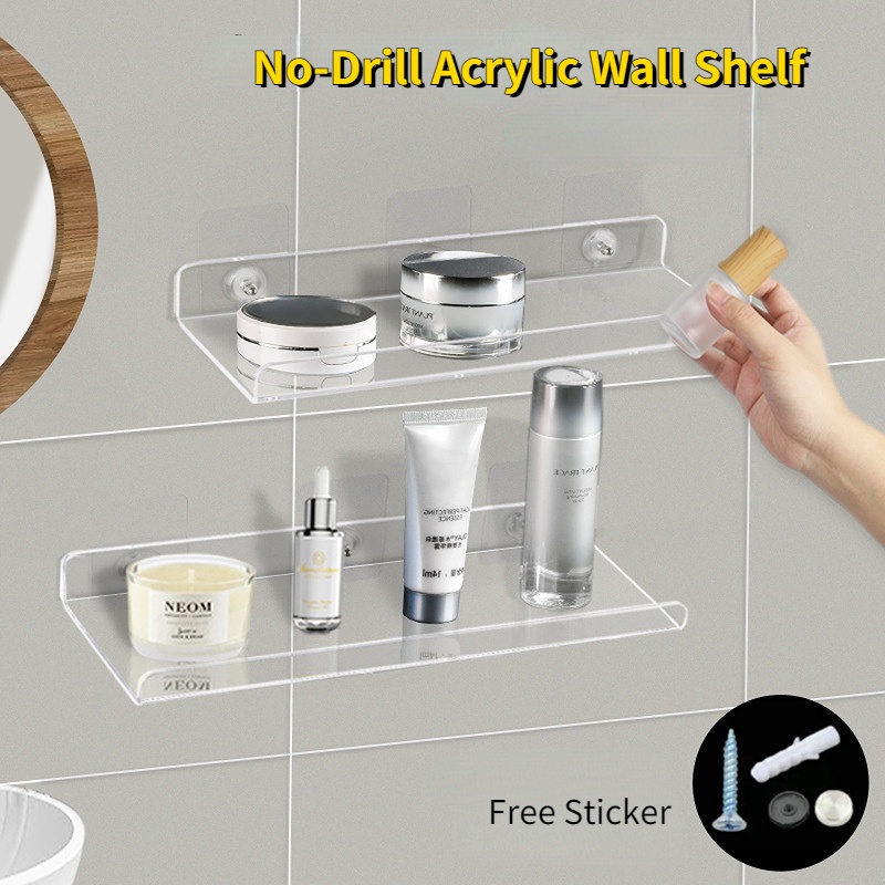 Sky Floating Wall Shelve Acrylic Shelf Display Shelves Storage Bracket ...