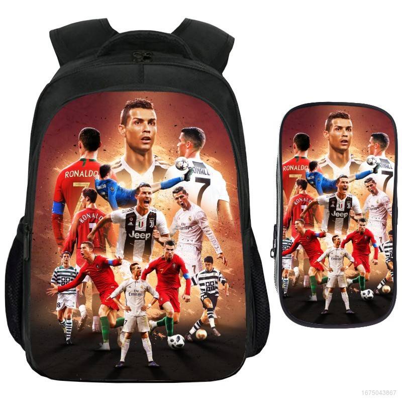Plus Soccer Star Messi School Bag Cristiano Ronaldo Cartoon Backpack ...