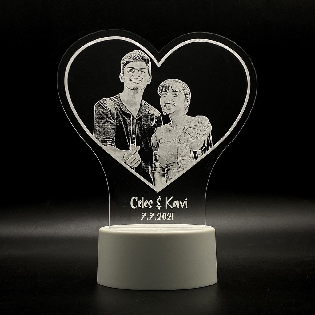 Personalised LED Night Lamp Light Gift For Birthday Wedding Anniversary ...