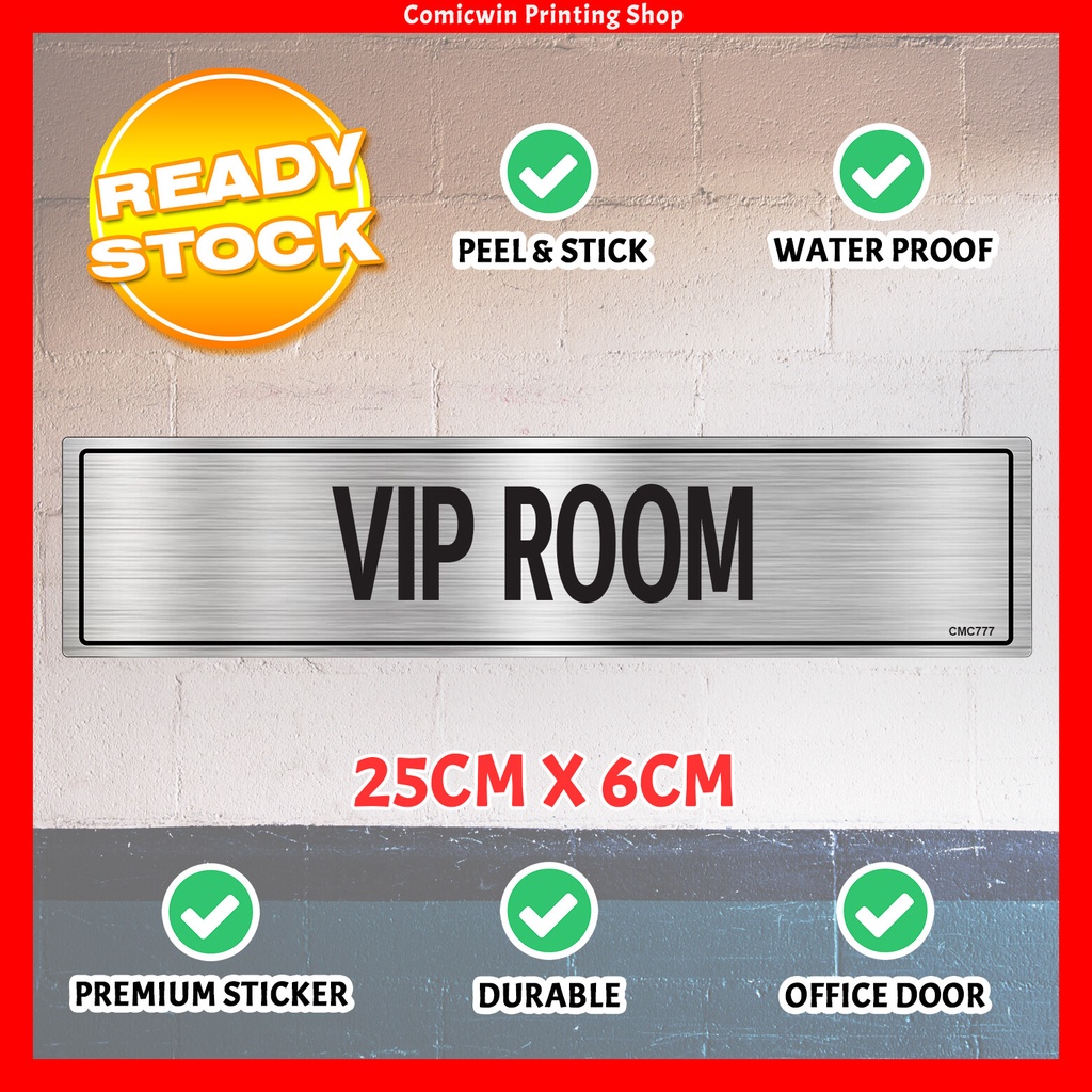 CMC777 Room Tag Special Silver Sticker (25 x 6 cm) VIP Room | Shopee ...