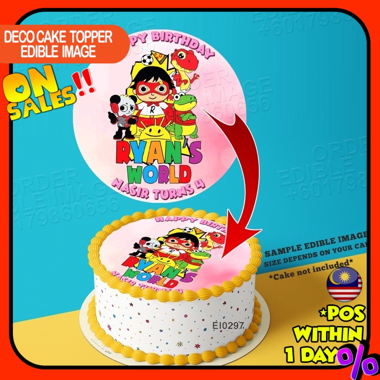 Printing EI Ryans World Edible Image Print Cake Photo Icing Paper ...