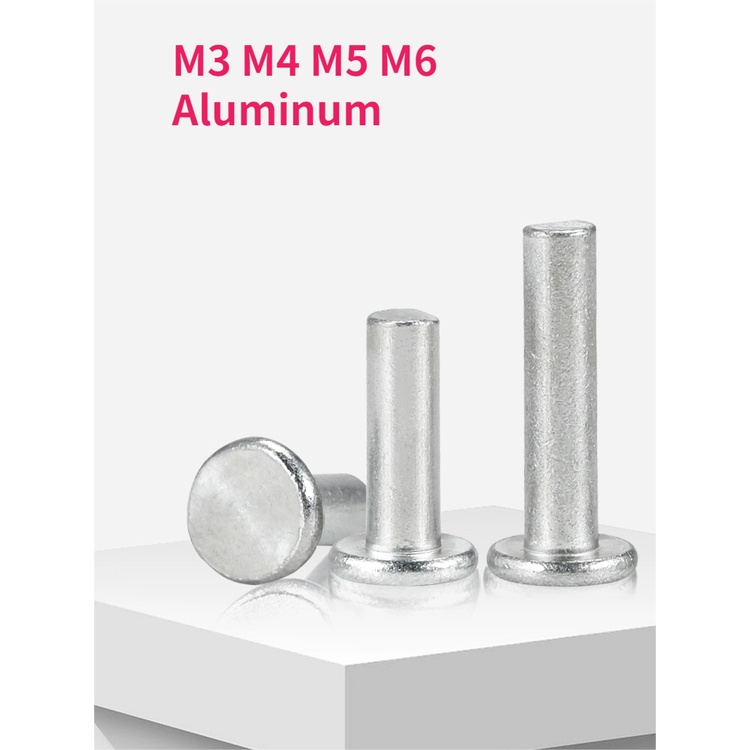 M3 M4 M5 M6 GB109 Aluminum Solid Rivets Knock Flat Head Rivet | Shopee ...