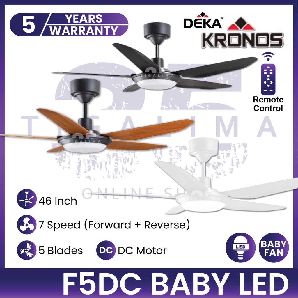 DEKA KRONOS F5DC BABY LED 46Inch 5 Blades 7 Speed DC Motor Remote ...