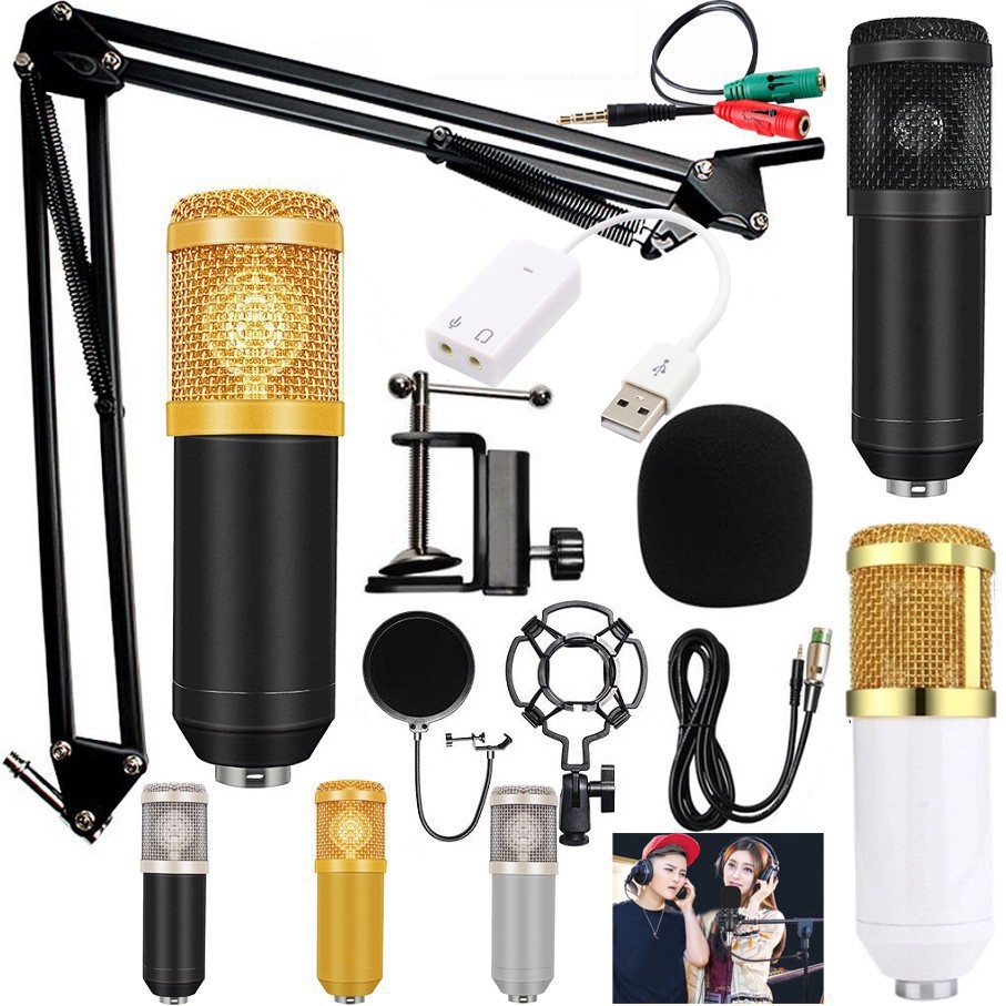 Full Set Professional Condenser BM800 Microphone Vocal Record Mic with ...