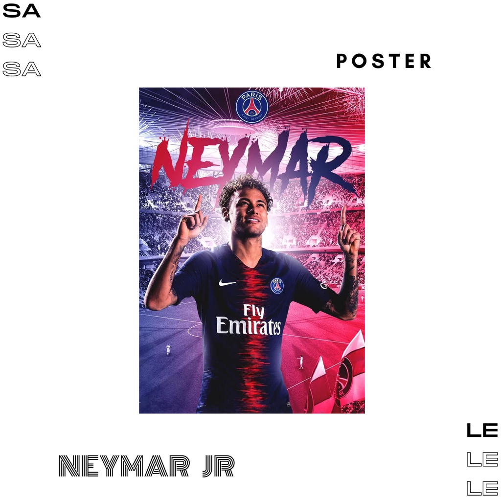 Neymar JR EDIT Wall POSTER - A3/A4 Size (Can Be Custom Picture ...
