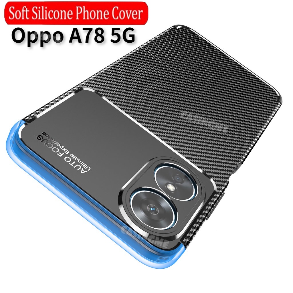 Oppo A78 5G A58 A17 4G 5G Phone Case Carbon Fiber Shockproof Silicone ...