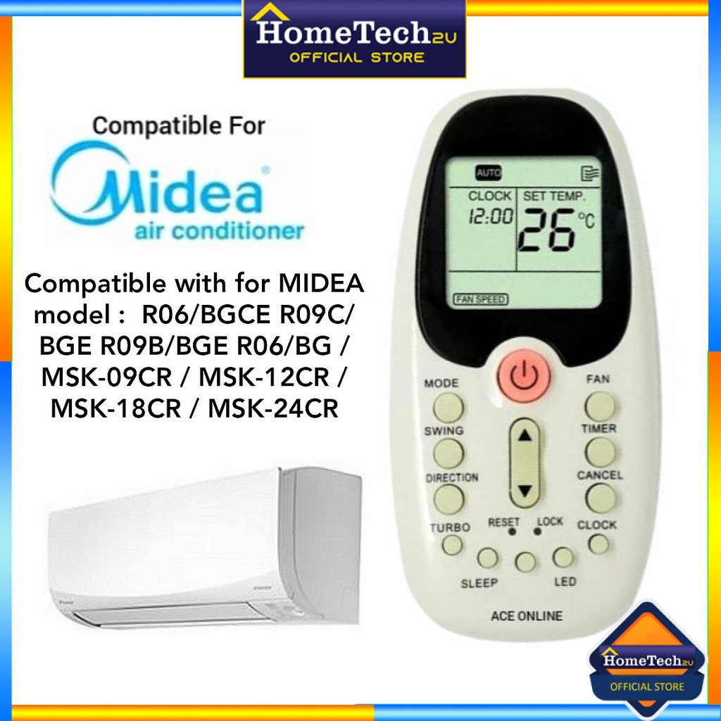 Midea Air Cond Aircond Air Conditioner MSS-13CR OEM Replacement Remote ...