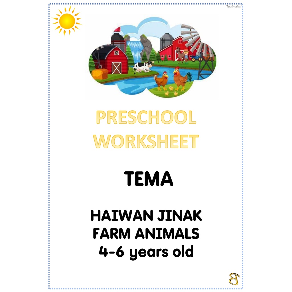 4 to 6 YEARS OLD: Printable PDF Haiwan Jinak Farm Animals (Prasekolah ...