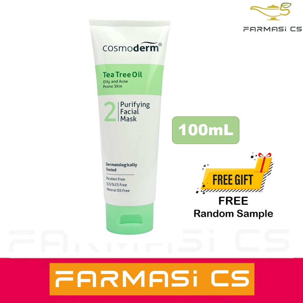 Cosmoderm Tea Tree Oil Purifying Facial Mask 100mL FREE Random Sample ...