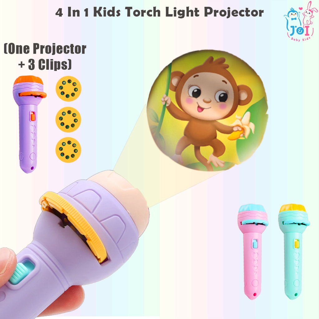 Kids Flashlight Story book Projector Torch early Educational Light-up ...