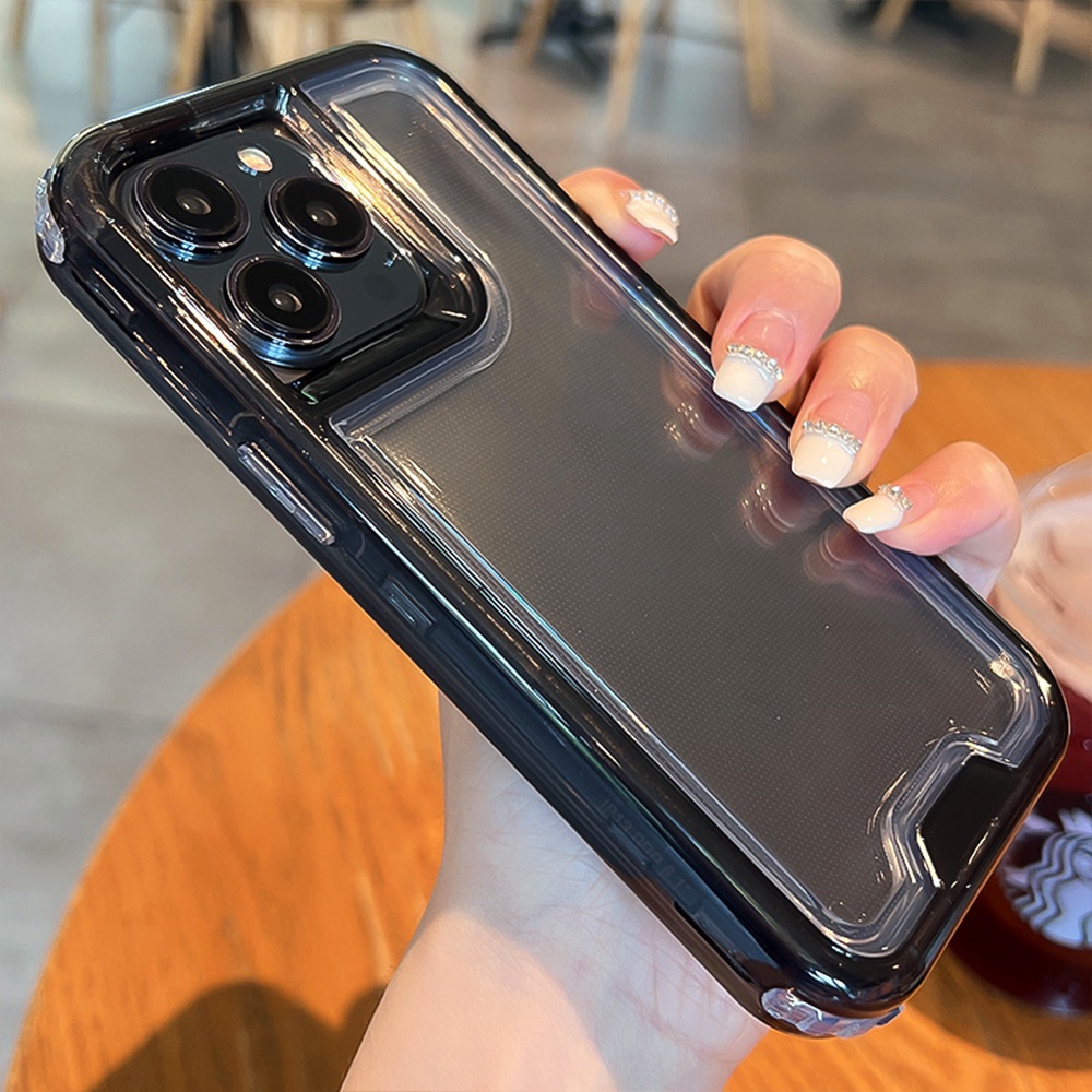 3 IN 1 Air Armor Shockproof Phone Case For iPhone 14 15 16 Pro MAX 13 ...