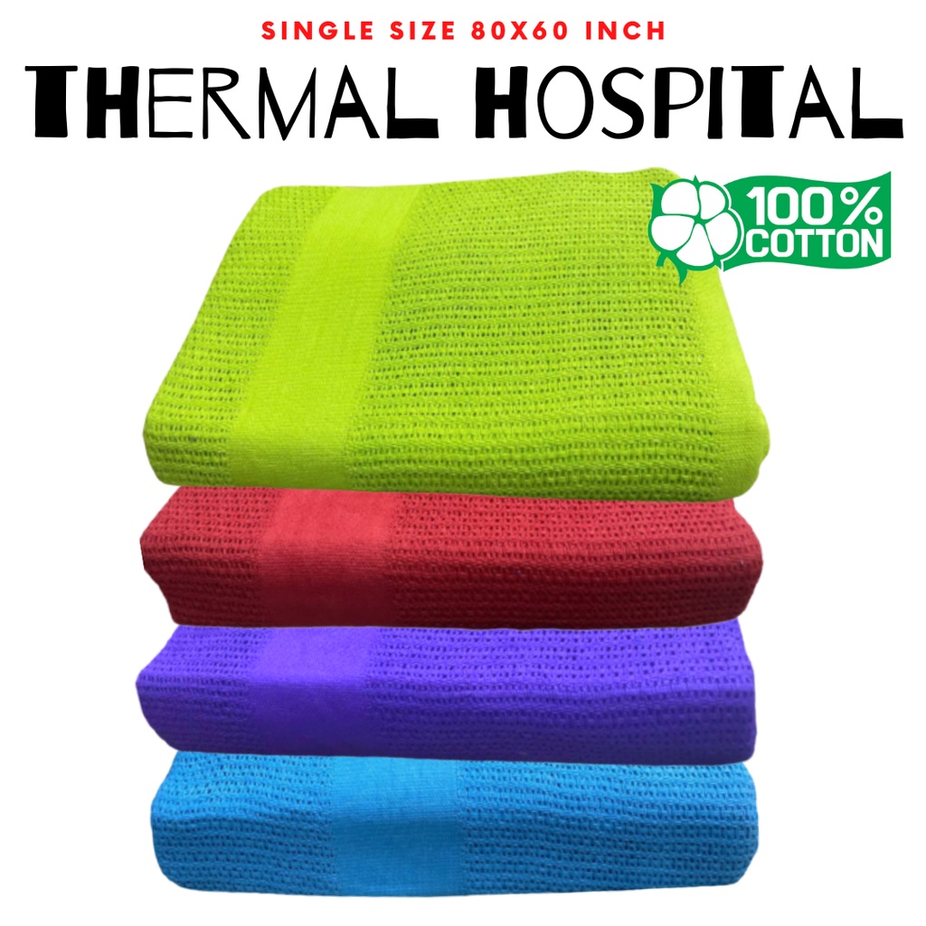 Selimut Hospital 100% cotton Thermal Blanket Single Size 152.4cm X 203 ...