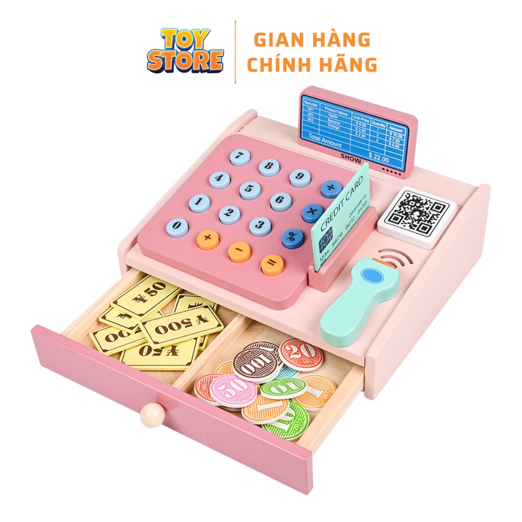 Toystore FUDAER wooden card swiper cash register toy, vending machine ...