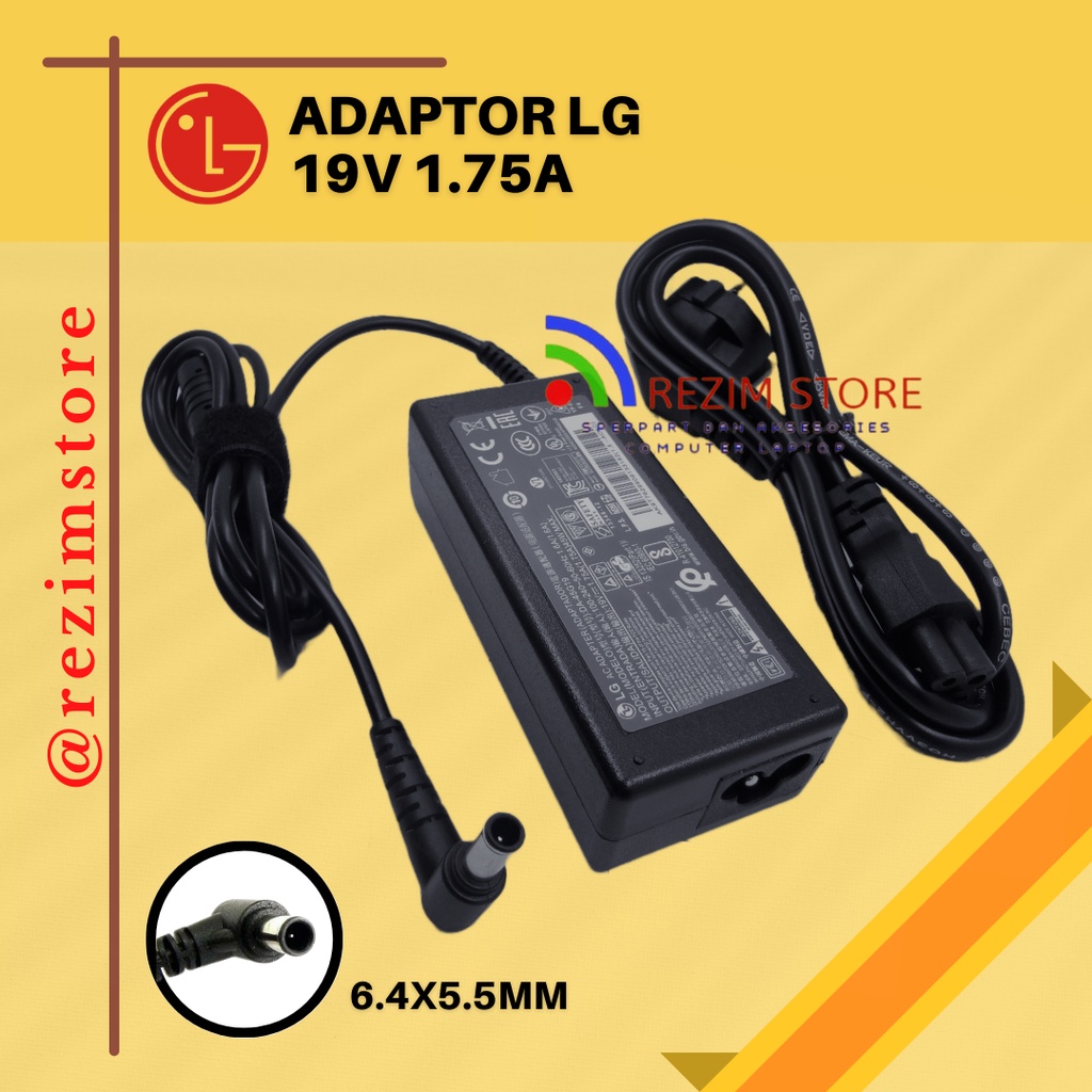 LG 19V 1.7A 40W TV monitor Charger adapter, bonus power cable | Shopee ...