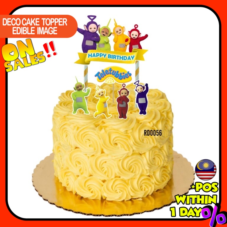 READY STOCK Happy Birthday Cake Topper Teletubbies Decoration Set Party ...