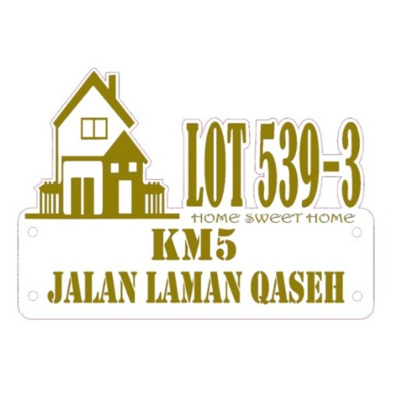 Alamat Rumah/Plat Alamat Rumah Arcylic/House Number Plate/House ...