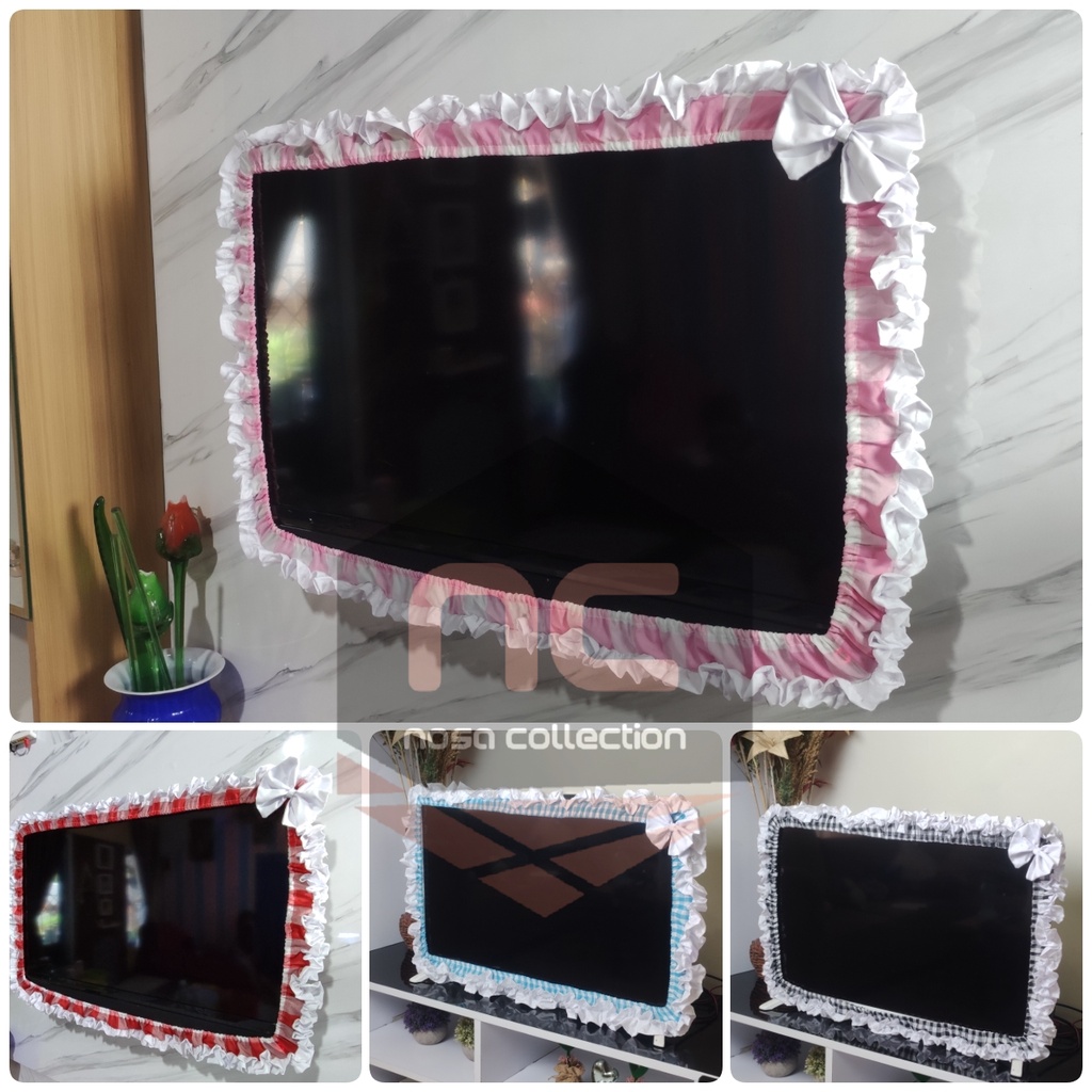 PUTIH Bando/ TV Cover/ TV Cover/ TV/ LCD Ruffle White Gingham Box For ...