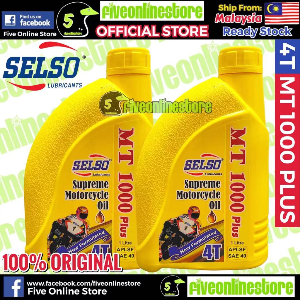 Selso SAE40 4T MT1000 Plus Motor Oil 1Liter Minyak Hitam Selso ORIGINAL ...