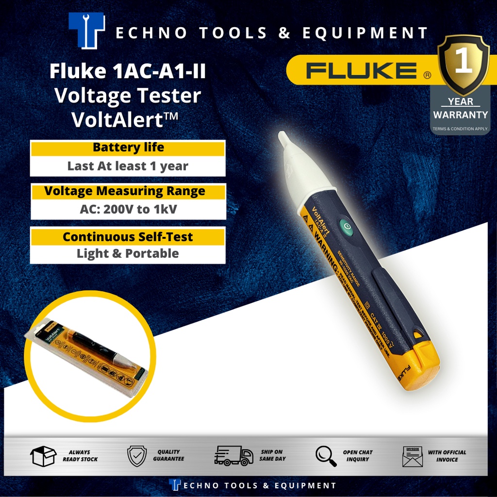 Fluke 1AC-A1-II TESTER (Voltage Detector CAT IV 1000V) FK-1AC-A1-II ...
