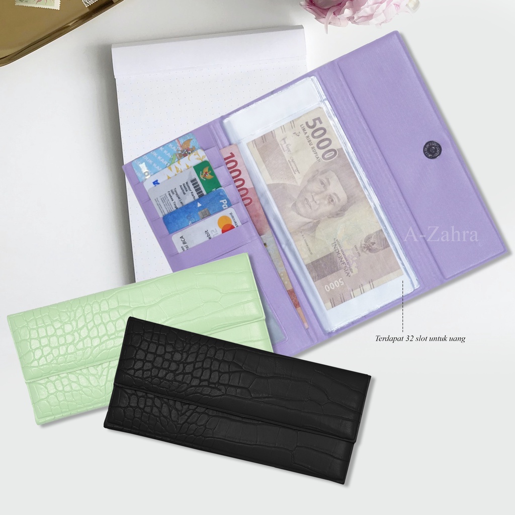 A-zahra 019 CROCO Financial Wallet/CROCO Button Wallet/BUDGETING Wallet ...