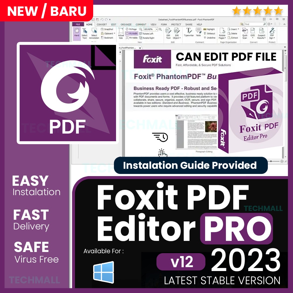 Foxit PDF Editor Pro 12 (2023) Full Version | No Watermark | Lifetime - Windows | Shopee Malaysia