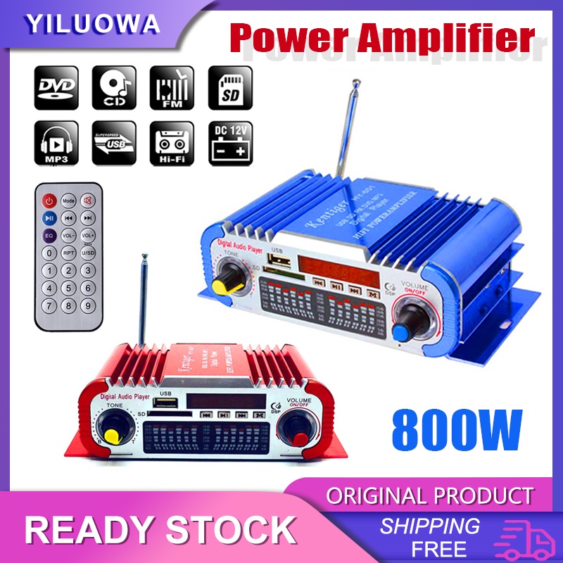 Power Amplifier 800W 2 Channels Hi-fi Mini Digital Motorcycle Auto Car ...
