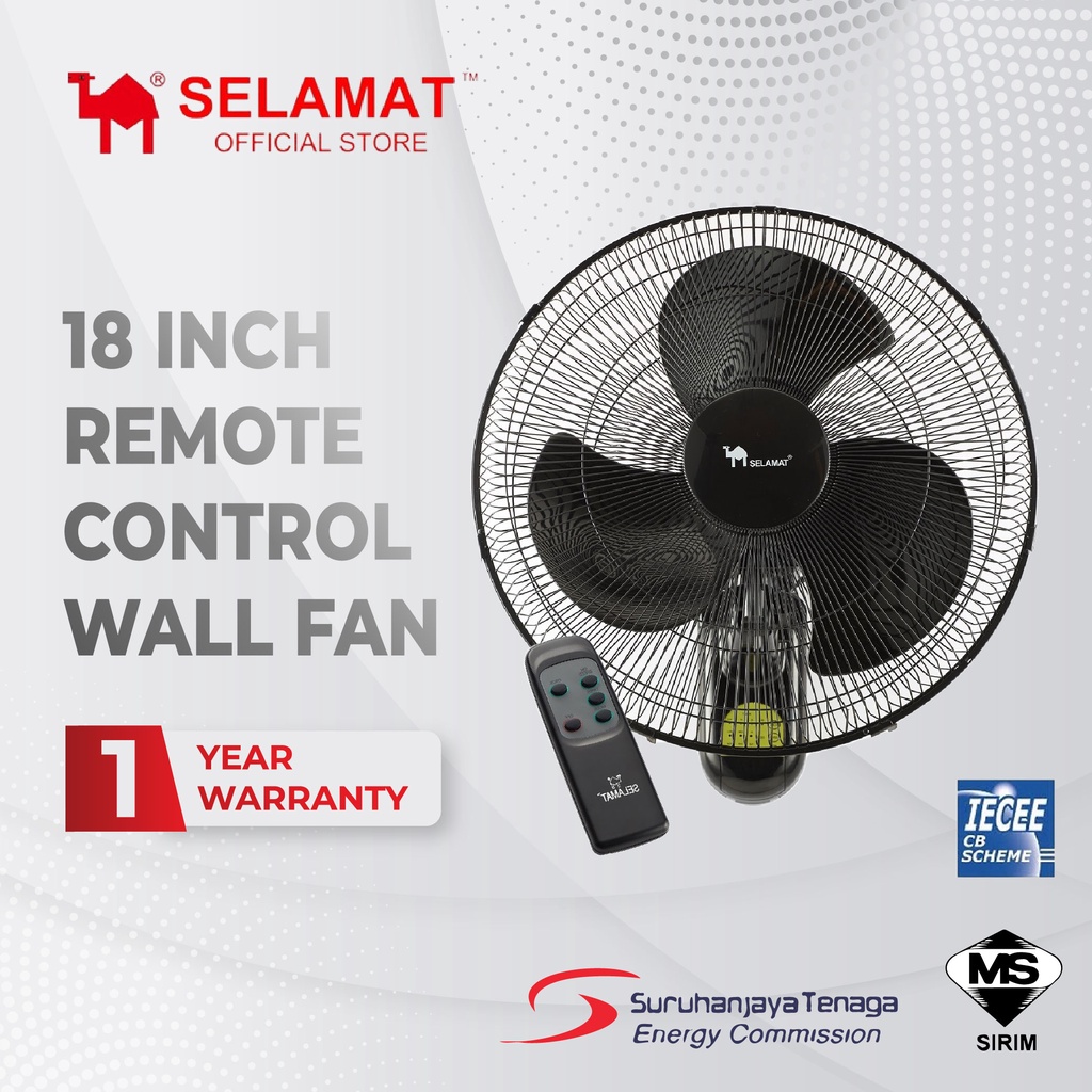 Selamat 18inch Remote Control Wall Fan/Kipas Dinding 18" MQ-P18WRC Kilang/Direct factory/Bulk ...