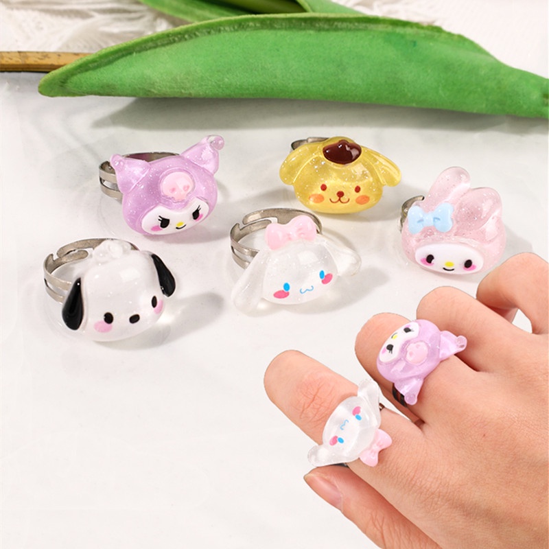 Girls Cartoon Animal Cinnamoroll Koromi Rings Japanese Kawaii Sanrio ...