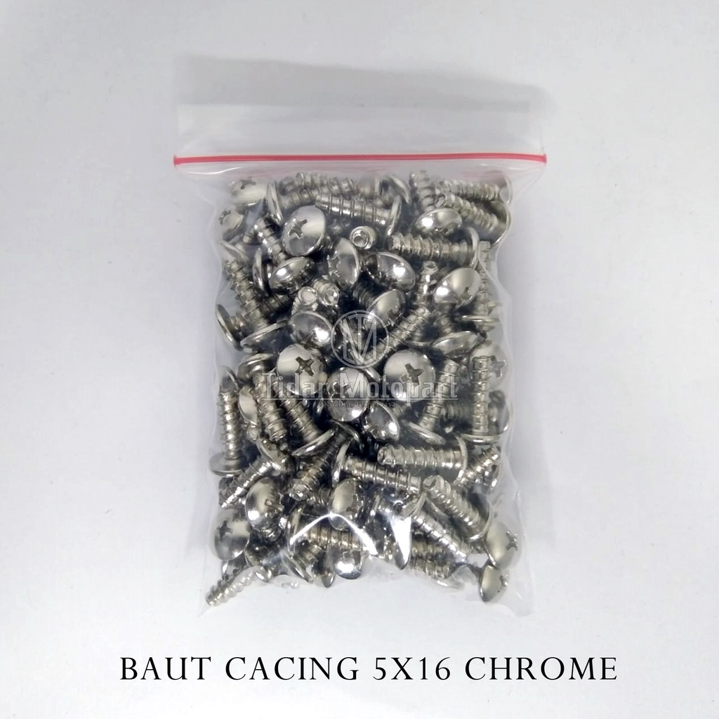 1 Pack Of Yamaha Body Bolts 5x16 Crome Screwdriver/Yamaha Crome Body ...