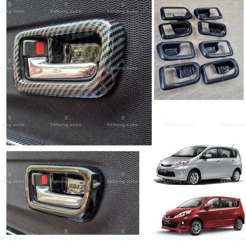 Perodua alza old 2009-2021 carbon fiber indoor handle frame cover ...