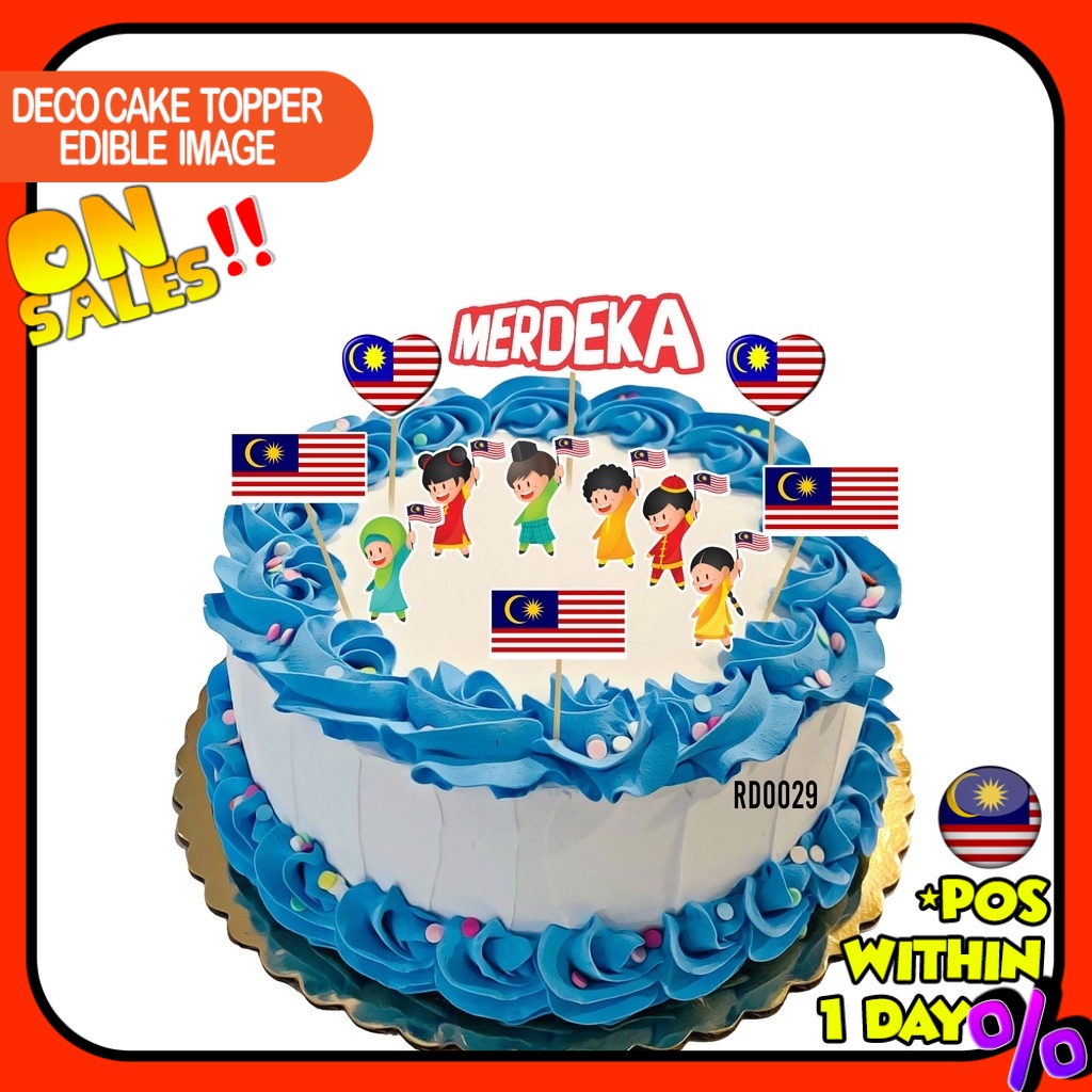 READY STOCK Cake Topper Merdeka Hari Malaysia Prihatin Independence day ...
