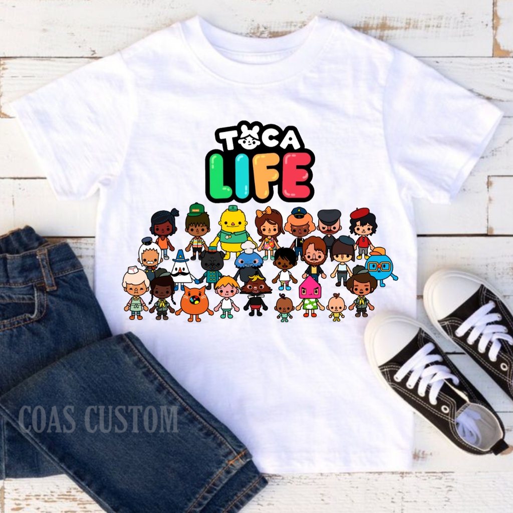 Toca boca life Shirt For Kids Free Name Screen Printing | Shopee Malaysia
