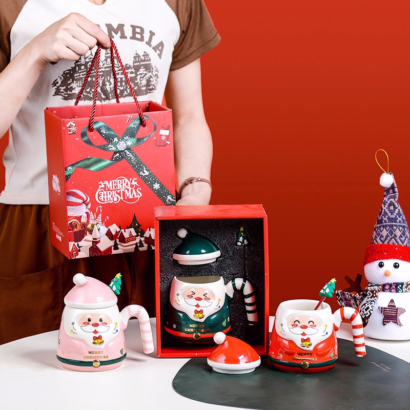 Cartoon Santa Claus Cup Ceramic Cup Cute Hand Colored Water Cup ...