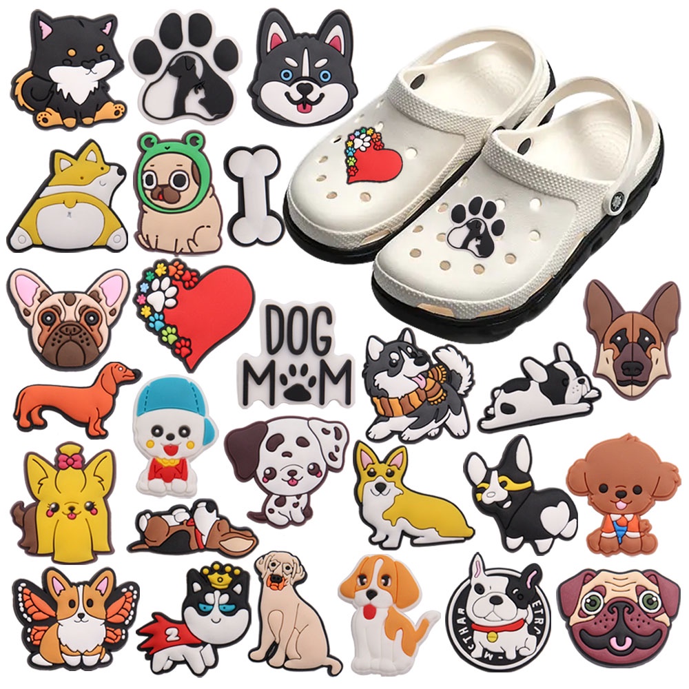 1Pcs Lovely Dogs Footprint Bone PVC Children Buckle Clog Adorable Shoes ...