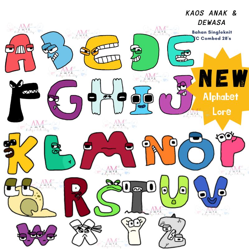 Am27 DTF Screen Printing Sticker LORE ALPHABET Letters Arrange Name ...