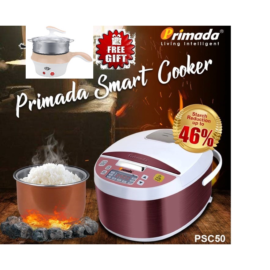 Primada Smart Rice Cooker PSC50 (FREE Primada Multi-cooker FG047 ...