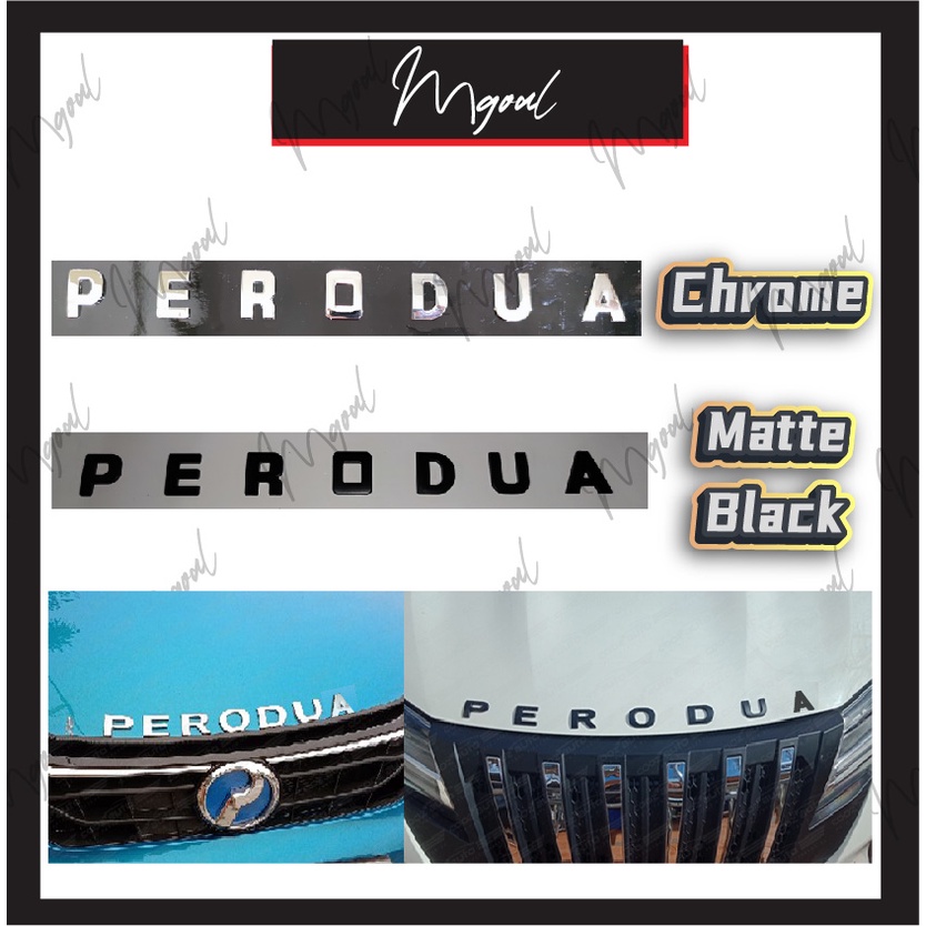 [ReadyStock] Perodua Emblem 3D Alphabelt Matte Black & Silver / Huruf ...