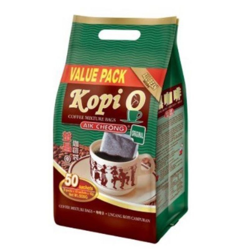 Aik Cheong Kopi O Original Coffee Mixture Bags 50 Sachets x 10g (500g ...