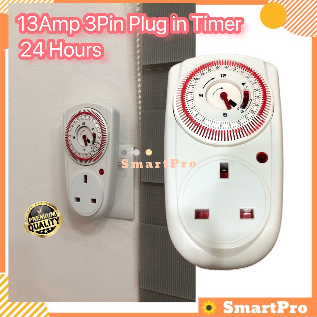 24 Hours Analogue 13A 3 Pin Plug In Timer Switch | Shopee Malaysia