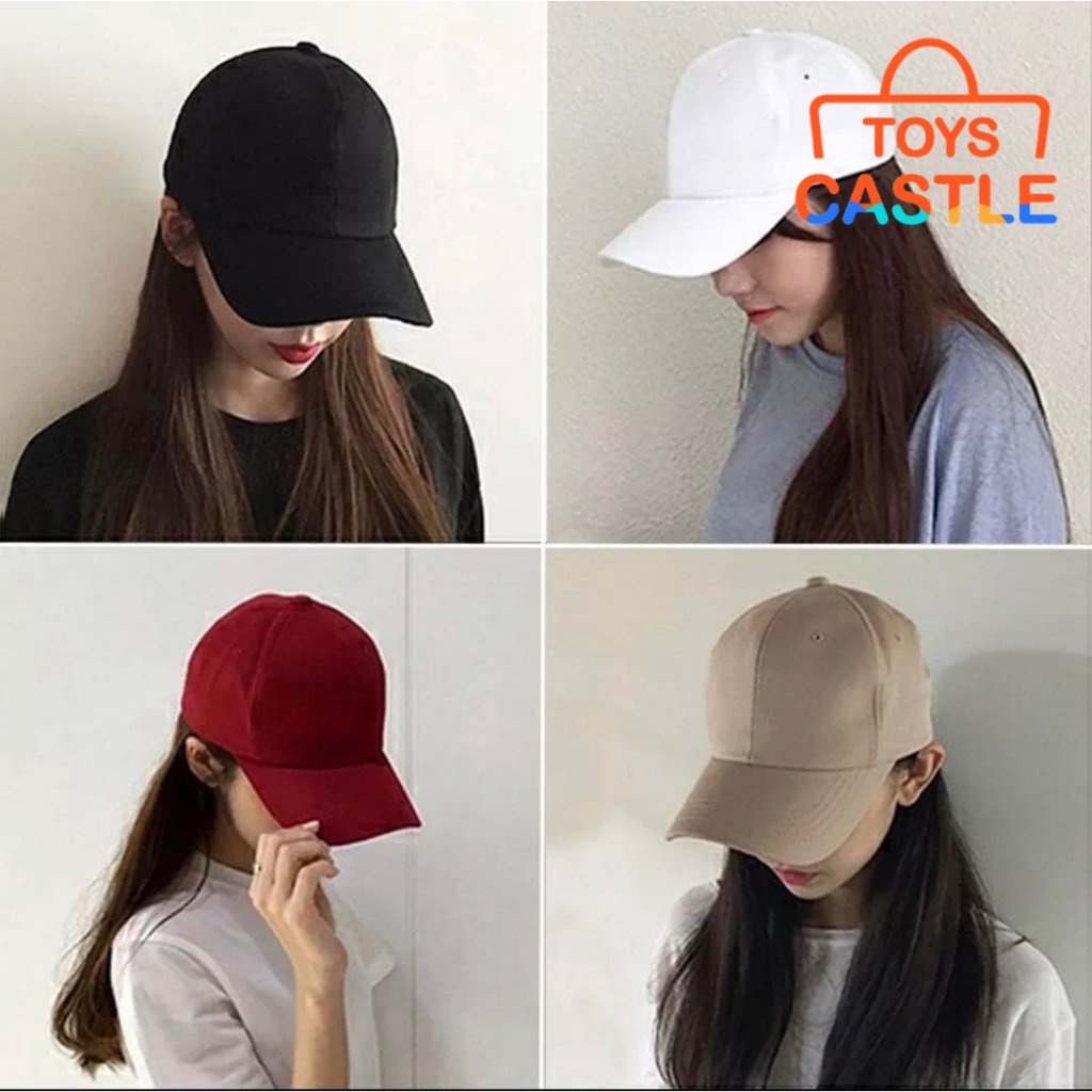 [Fast Shipping] Korean Ins Plain Cap Colourful Stylish Unisex Baseball Cap Hat Size Adjustable ...