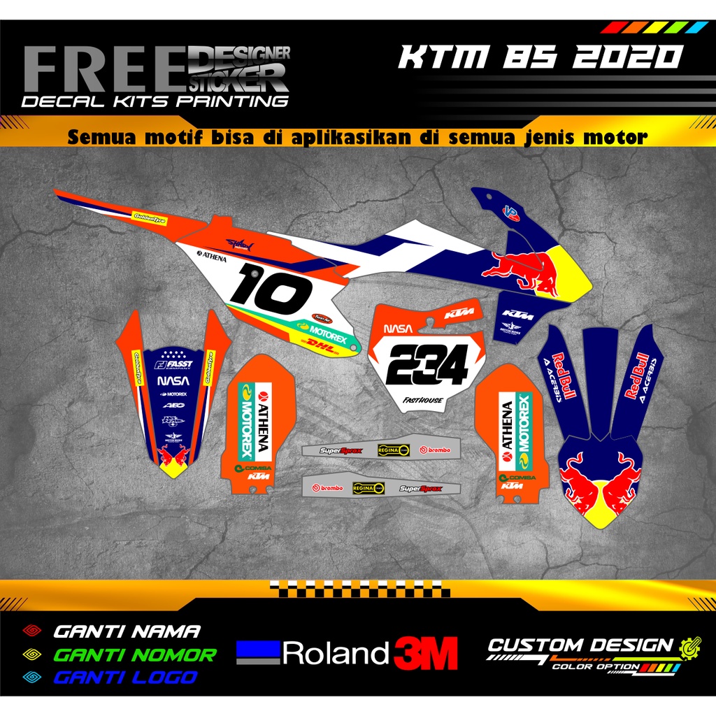Decal STICKER KTM 85 YEAR 2020 CUSTOM REDBULL | Shopee Malaysia