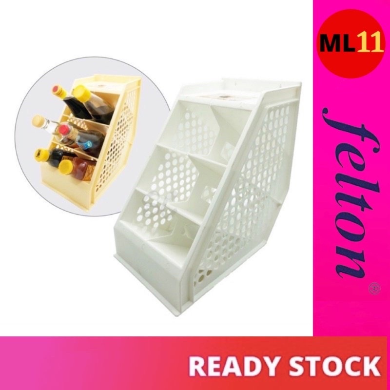 FELTON Rak Botol Plastik untuk Sos, Kicap & Minuman / Kitchen Bottle ...
