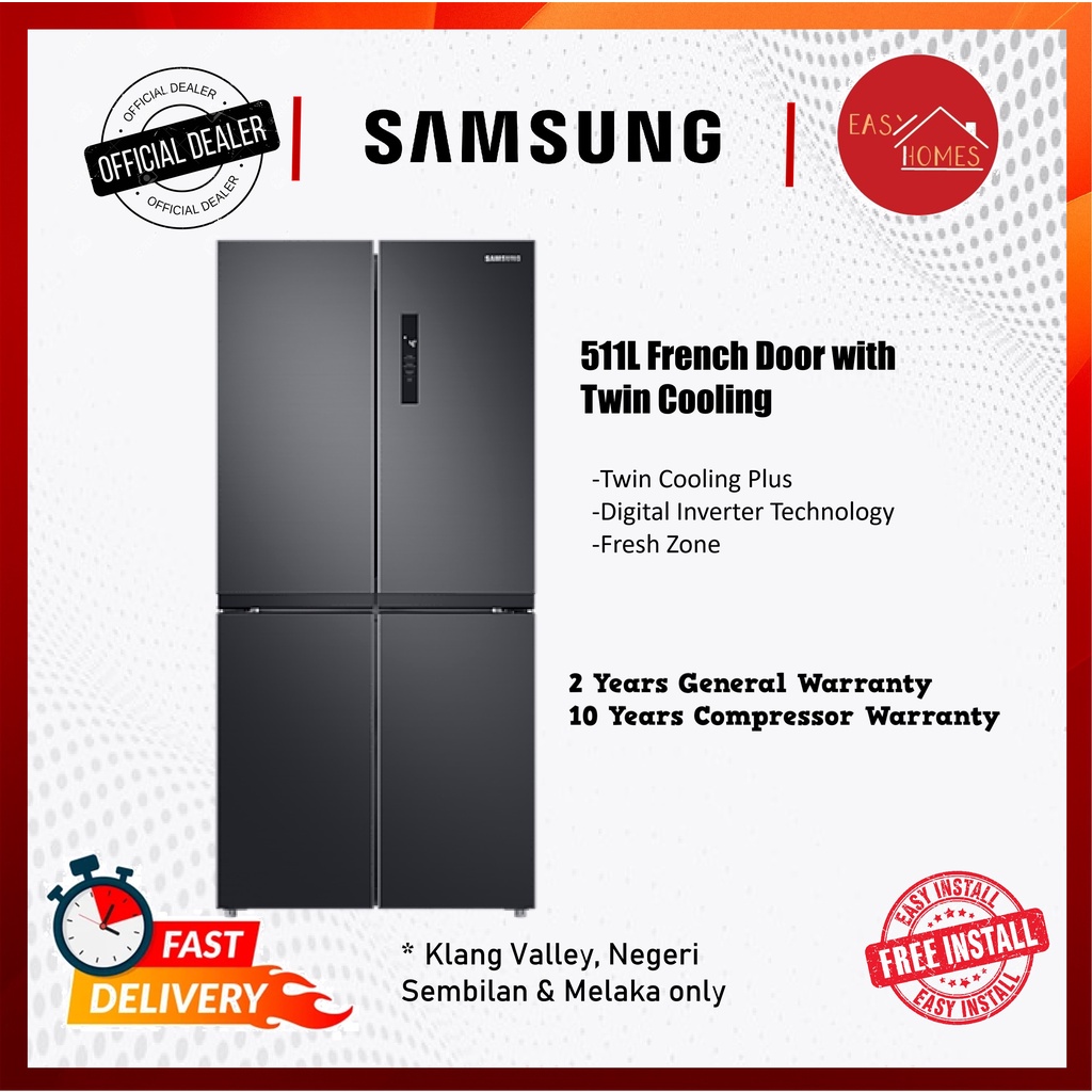 Samsung French Door Twin Cooling Inverter Refrigerator 511L RF48A4000B4 | Shopee Malaysia